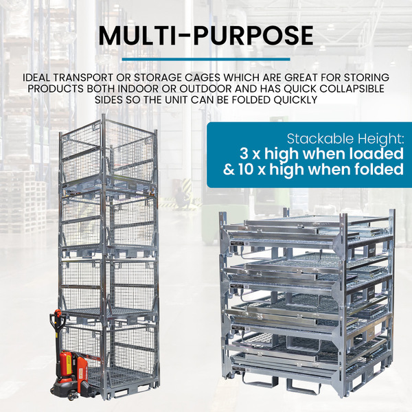 Collapsible & Stackable Stillage Cage | Troden Equipment