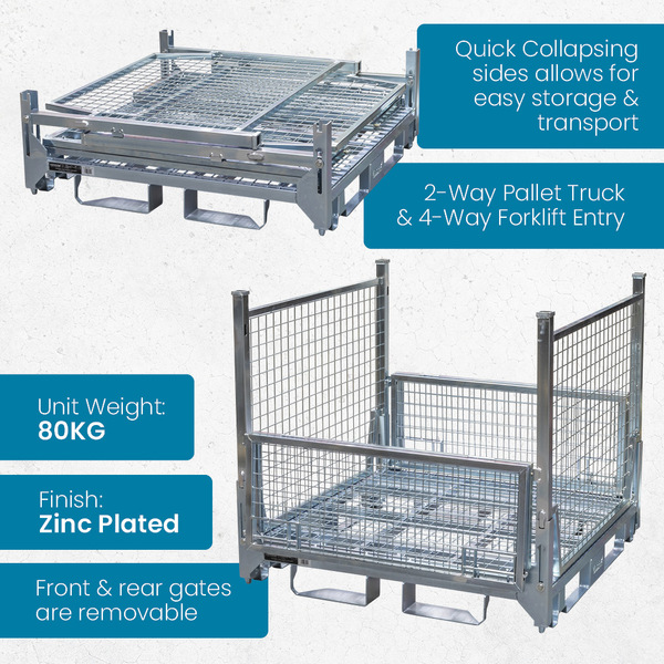Collapsible & Stackable Stillage Cage | Troden Equipment